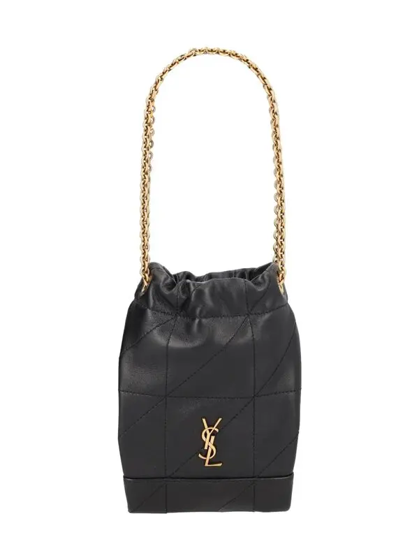Saint Laurent Cassandre Logo Bag - Black