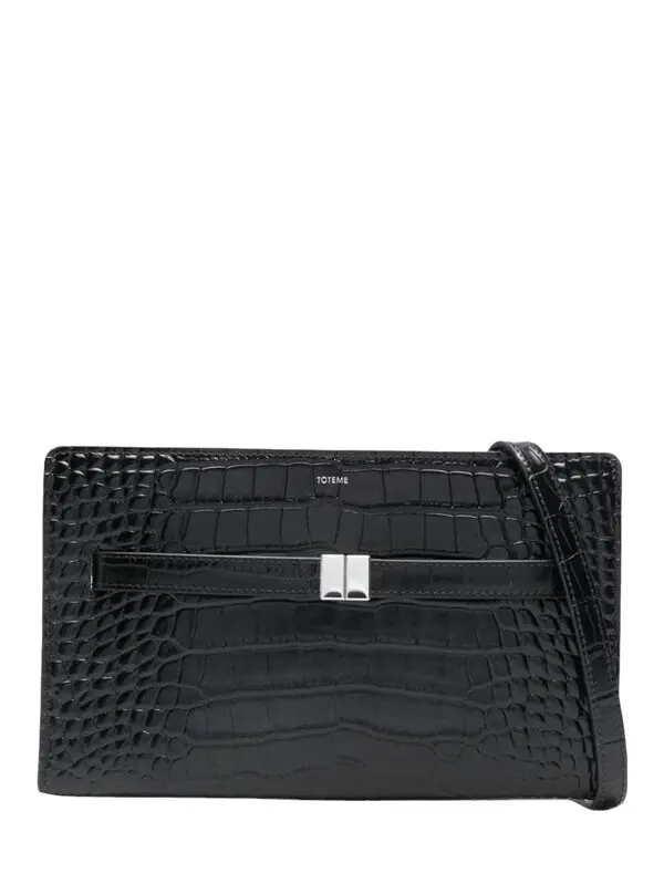 TOTEME Embossed Shoulder Bag - Black