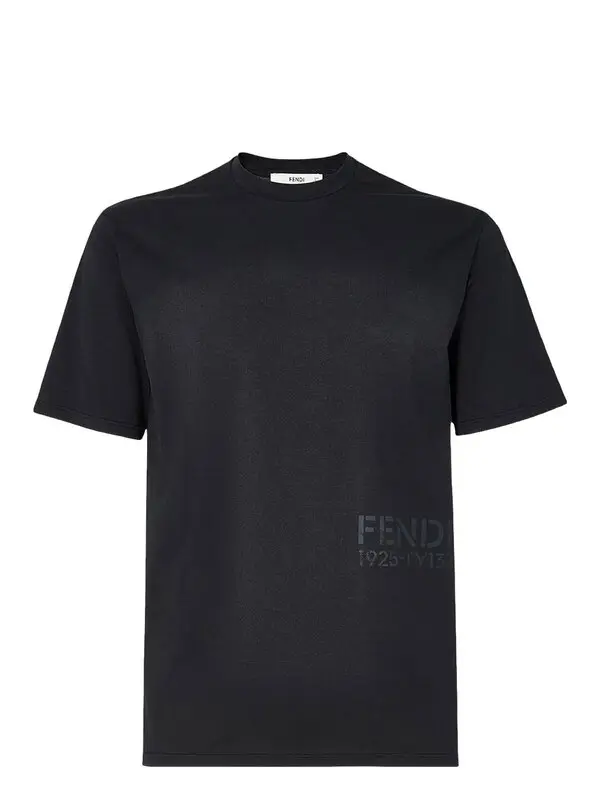 Fendi Cotton T-shirt With Stencil Print - Black
