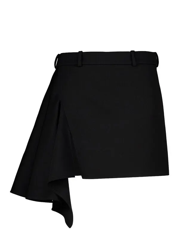 Givenchy Wool Mini Skirt With Slit - Black