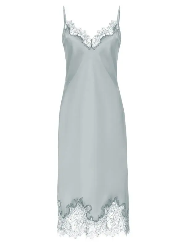 AVENUE 8 Silk Lace Detailed Midi Cami Dress Baby - Blue