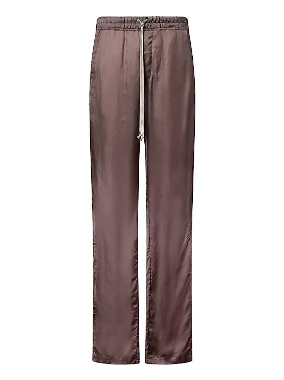 Rick Owens Dietrich Drawstring Satin Trousers - Grape