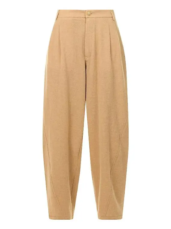 DARKPARK Phebe Wide-leg Cashmere Wool Trousers - Camel