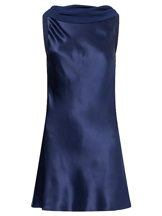 REFORMATION Jonelle Low-back Silk Mini Dress - Navy