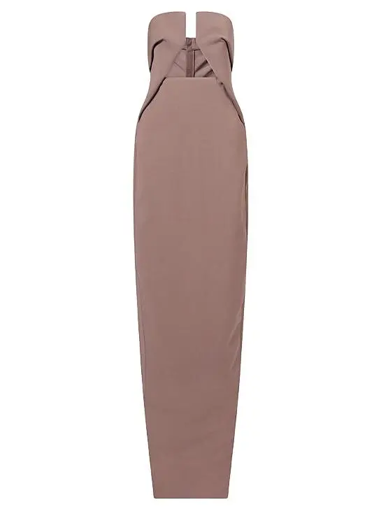 Rick Owens Prong Strapless Wool-blend Gown - Grape