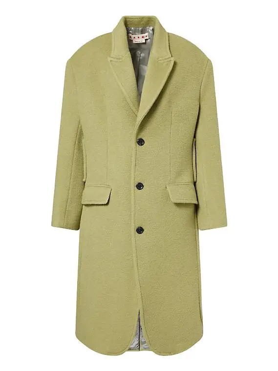 Marni Single-breasted Wool-blend Coat - Verde