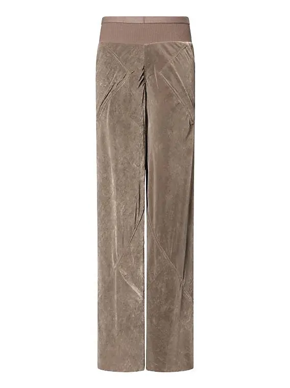 Rick Owens Bias Wide-leg Velvet Trousers - Dust