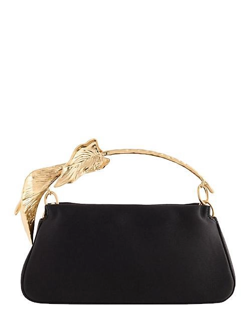Cult Gaia Calla Silk-satin Top Handle Bag - Black