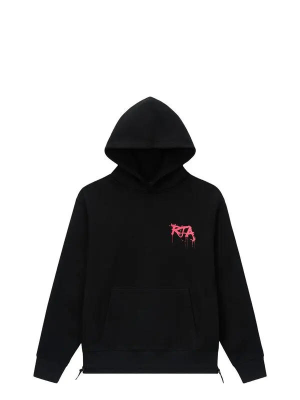 RtA Hoodie Graffiti Pink - Black
