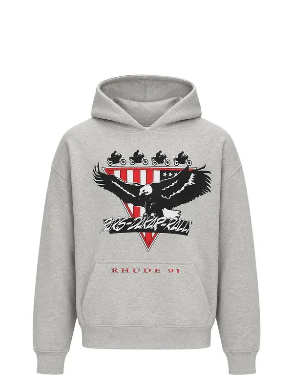Rhude Stage Racing Hoodie - Grey