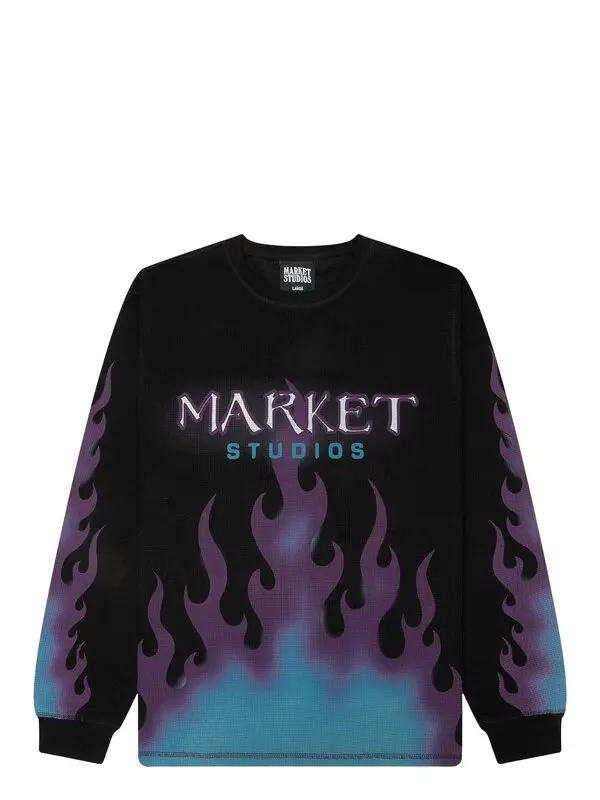 MARKET Through The Flames Thermal Ls Shirt - Black