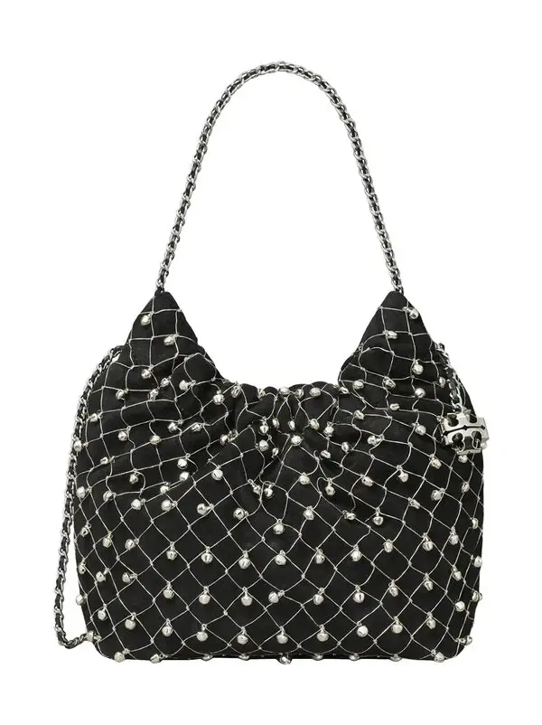 Tory Burch Fleming Bell Mini Hobo Bag - Black