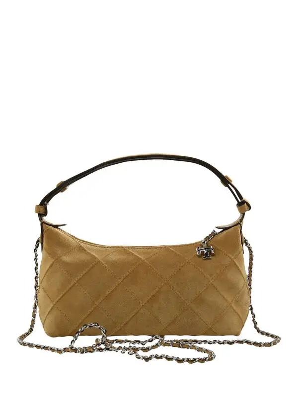 Tory Burch Fleming Suede Pochette - Grey
