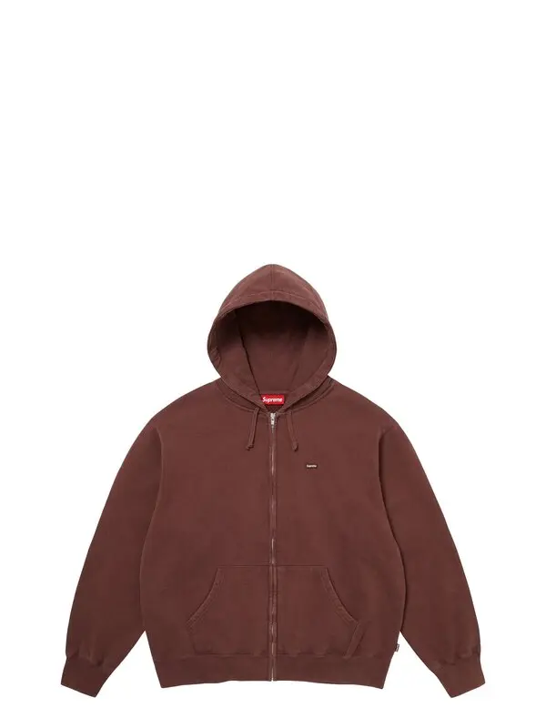 Supreme Small Box Zip Up Hooded Sweatshirt - Brown