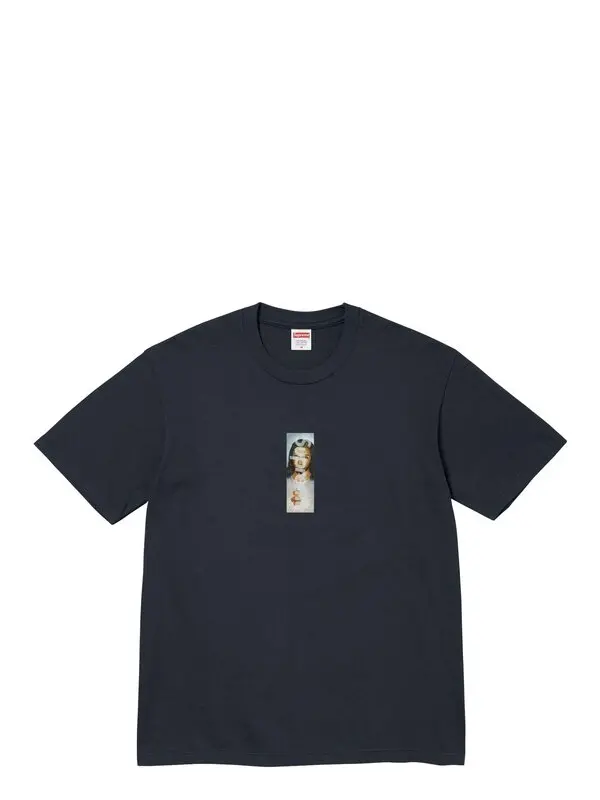 Supreme Prayer Card Box Logo Tee 'navy - Blue