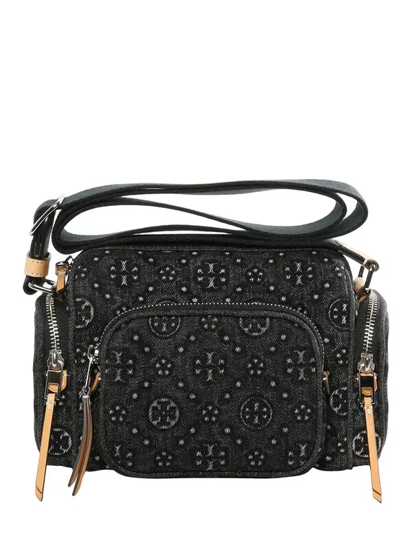 Tory Burch T Monogram Denim Pocket Crossbody - Black
