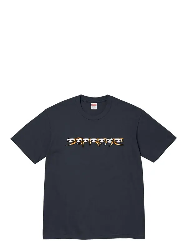 Supreme Skulls Spellout Tee 'navy - Blue