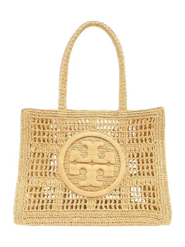 Tory Burch Ella Hand-crocheted Small Tote 'natural - Tan