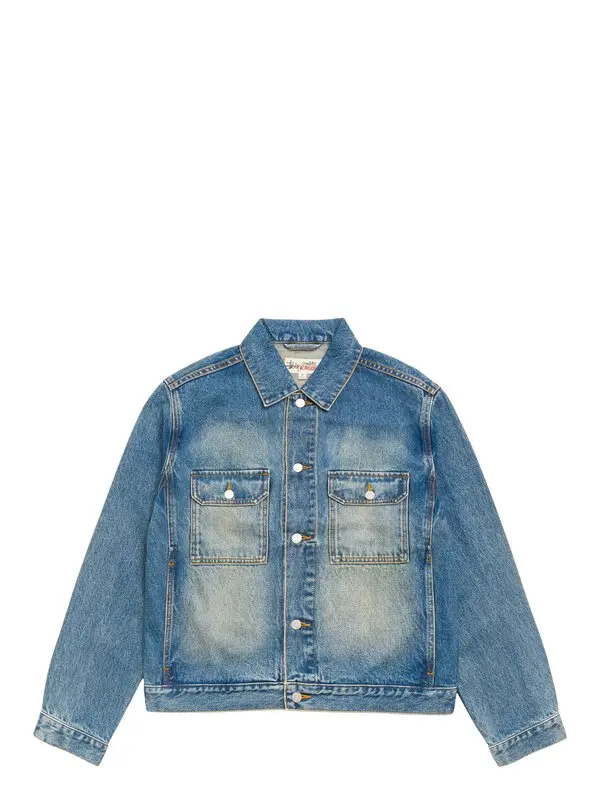 StÜssy Denim Trucker Jacket 'dark Wash Indigo - Blue