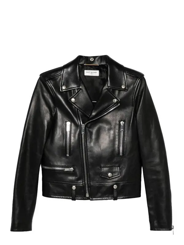 Saint Laurent Lambskin Biker Jacket - Black
