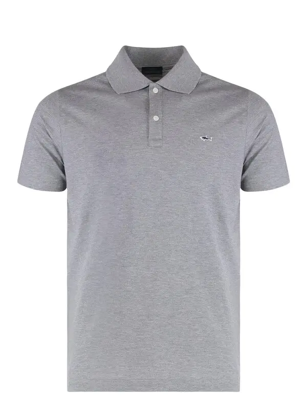 Paul & Shark Classic Cotton Piqué Polo Shirt With Side Slits - Grey