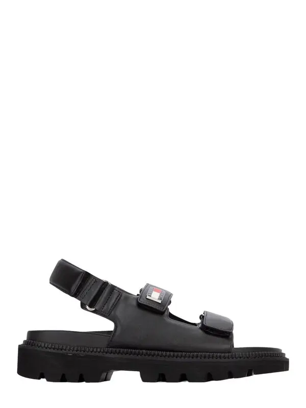 Tommy Hilfiger Logo Slide Sandals - Black
