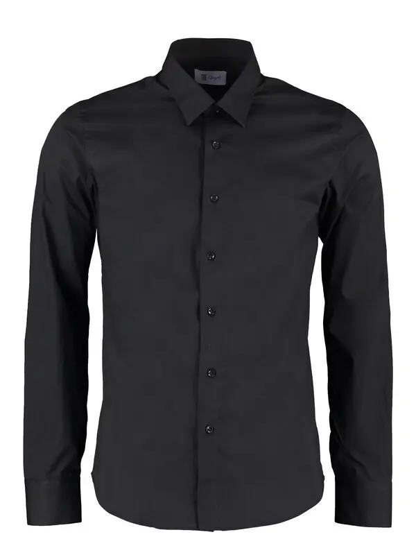 THE ALPHABET The Stretch Cotton Shirt - Black
