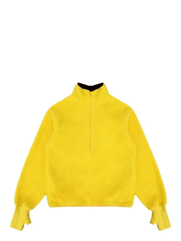 ENTIRE STUDIOS 3/4 Zip Up Sweatshirt With Side Seam Pockets & Glove Cuff Detail - Giallo