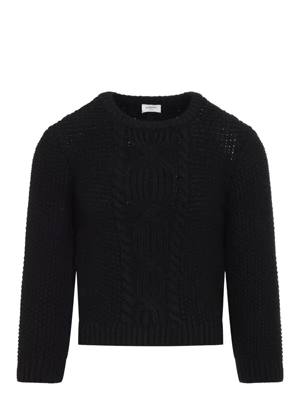 Saint Laurent 100% Wool Pullover Sweater - Black
