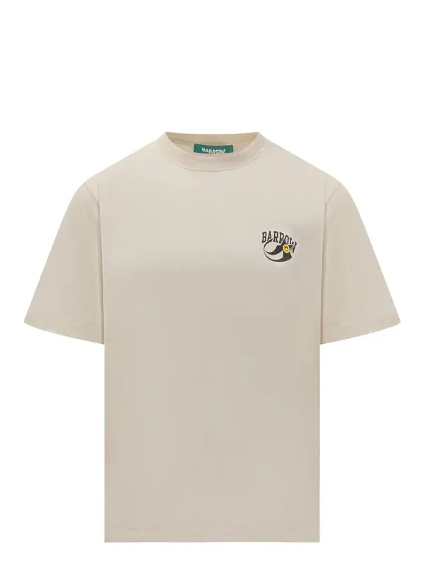 BARROW Curved Logo Emoji T-shirt - Crema