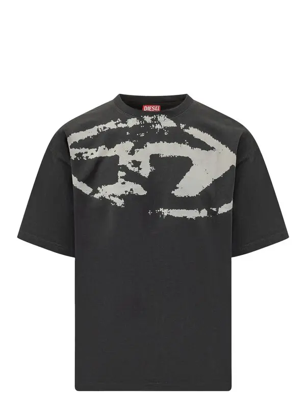 DIESEL® Trendy T-shirt With Unique Stampaint Design - Nero