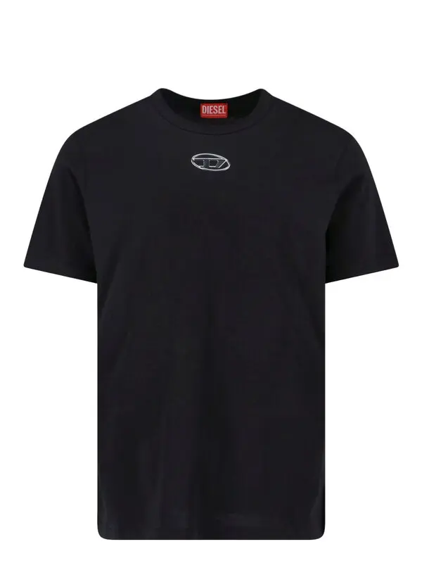 DIESEL® 100% Cotton Crew Neck T-shirt - Black