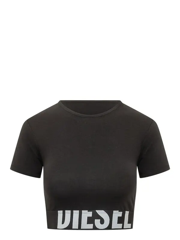 DIESEL® Cropped Logo T-shirt - Nero