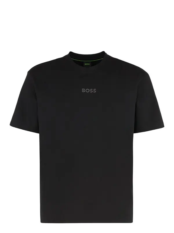 BOSS Logo Print Cotton T-shirt - Black