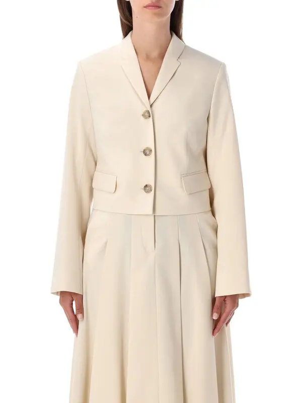 BY MALENE BIRGER Cropped Single-breasted Blazer - Soft White