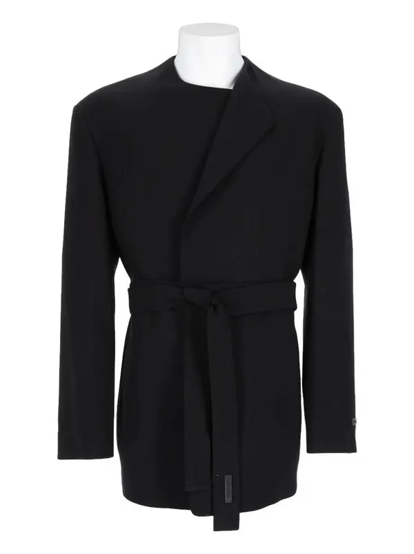 Fear Of God Belted Wool-blend Blazer Jacket - Black