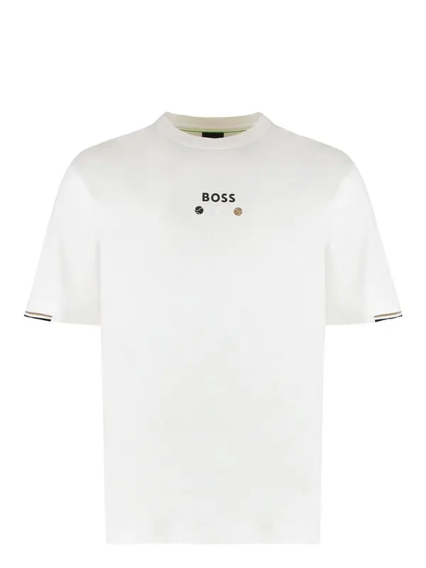 BOSS Cotton Crew-neck T-shirt For - White