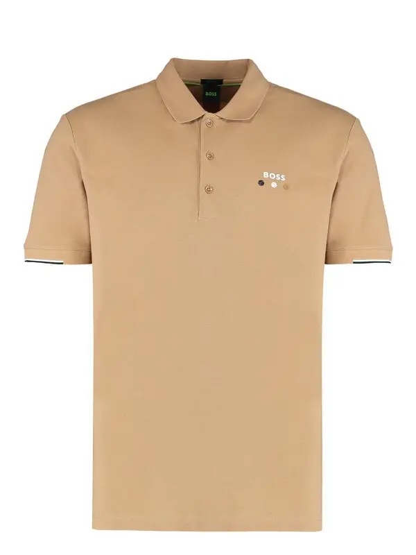 BOSS Modern Polo With Tennis-inspired Details - Beige