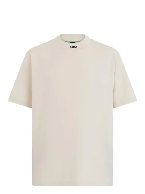 BOSS Soft Cotton Short-sleeve T-shirt With Regular Fit And Round Neck - Beige