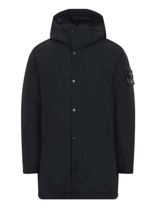 Stone Island Padded Long Parka Jacket - Black