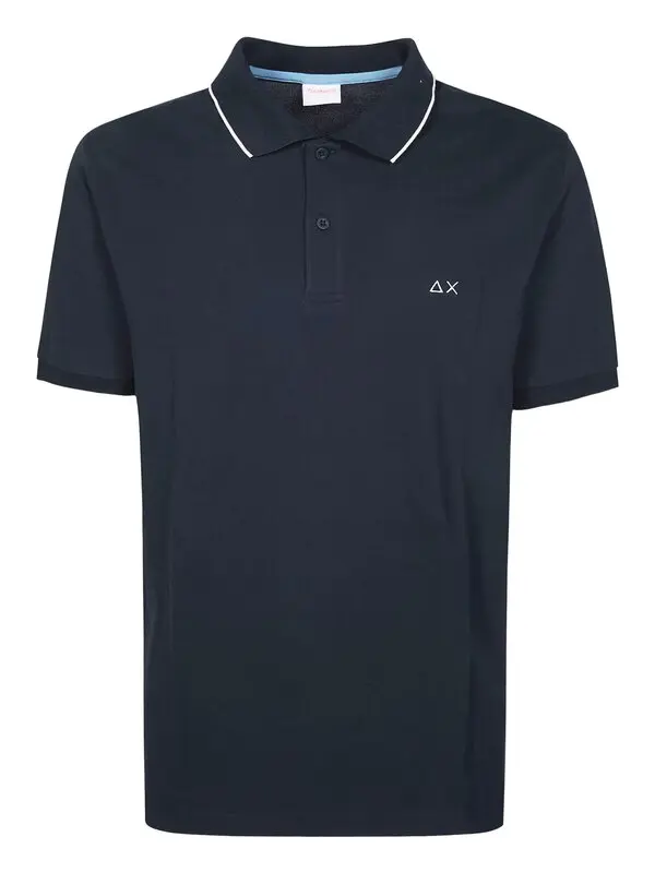 SUN 68 Stylish Contrast Polo For - Blu