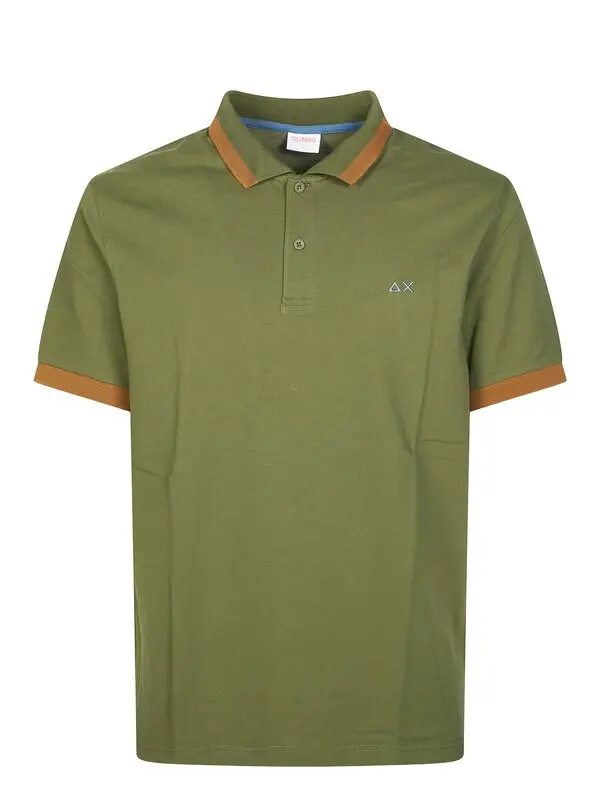 SUN 68 Contrast Detail Polo Shirt For - Verde