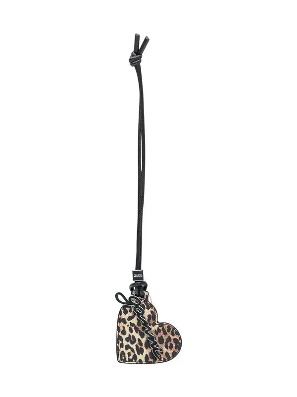GANNI Heart-shaped Mini Bag - Leopard