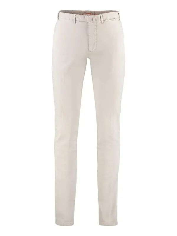 THE ALPHABET The Stretch Cotton Chino Trousers With Welt Pockets - Sand