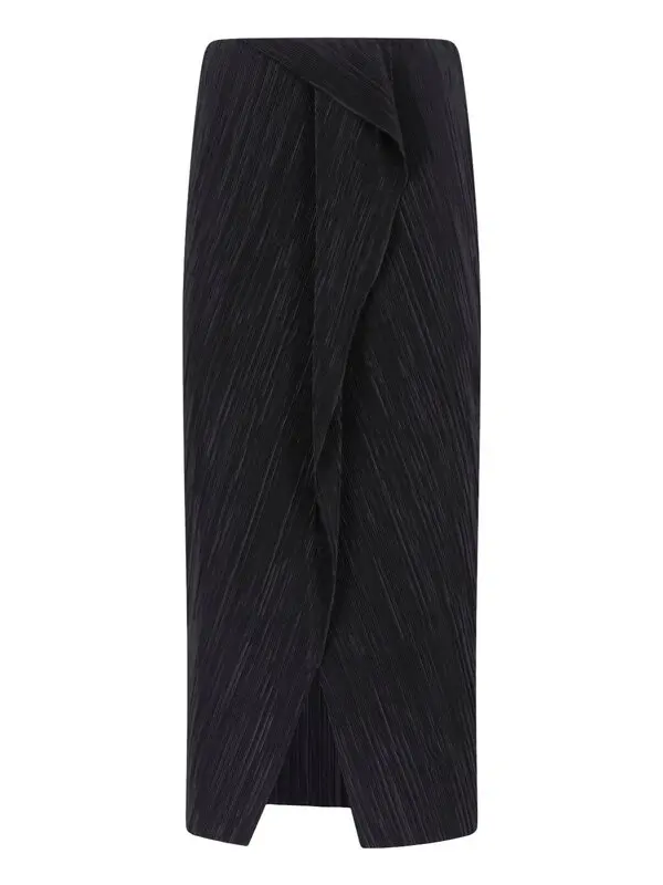 Calvin Klein Pleated Polyester Skirt - Black