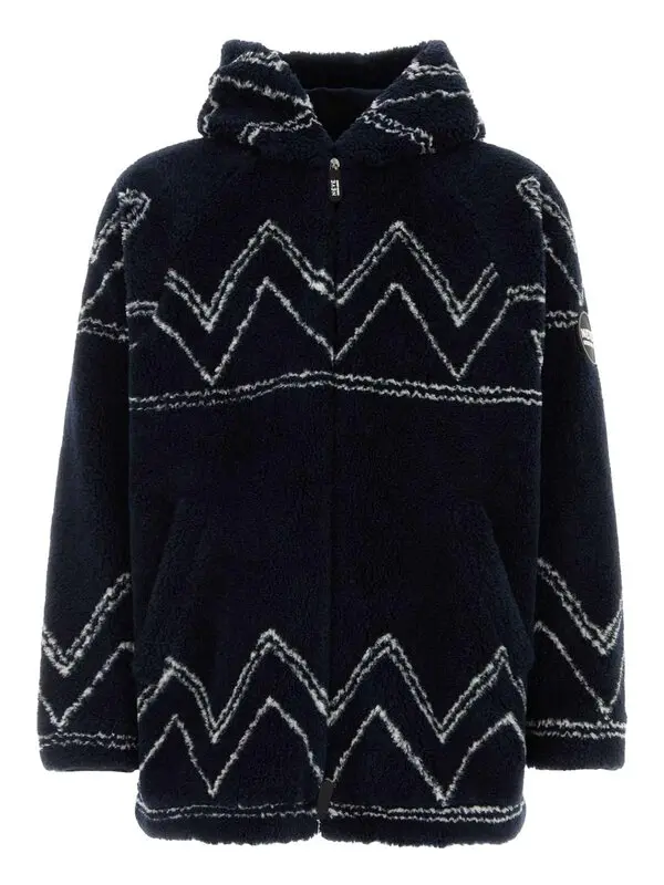 Giorgio Armani Embroidered Teddy Zip-up Jacket - Printed