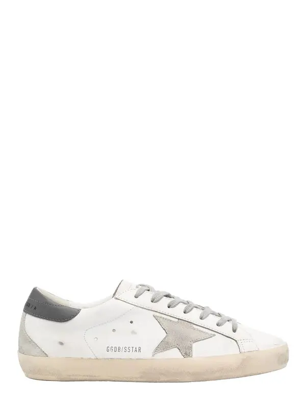 GOLDEN GOOSE Distressed Leather Sneakers With Signature Star Detail - Bianco