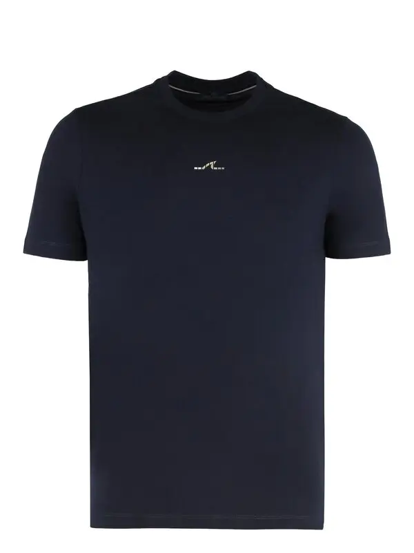 Paul & Shark Crew Neck Mini Print T-shirt - Blue