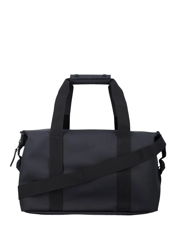 Rains Hilo Weekend Handbag Small, Water-resistant Pu Mini Travel Bag With Full-length Zipper & Crossbody Strap - Nero