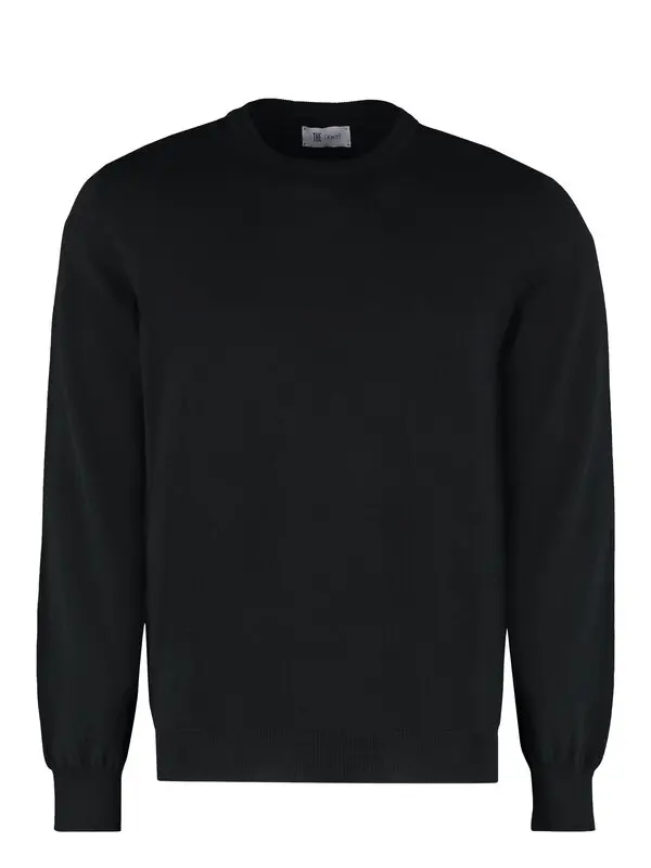THE ALPHABET Cotton Crew Neck Sweater - Black